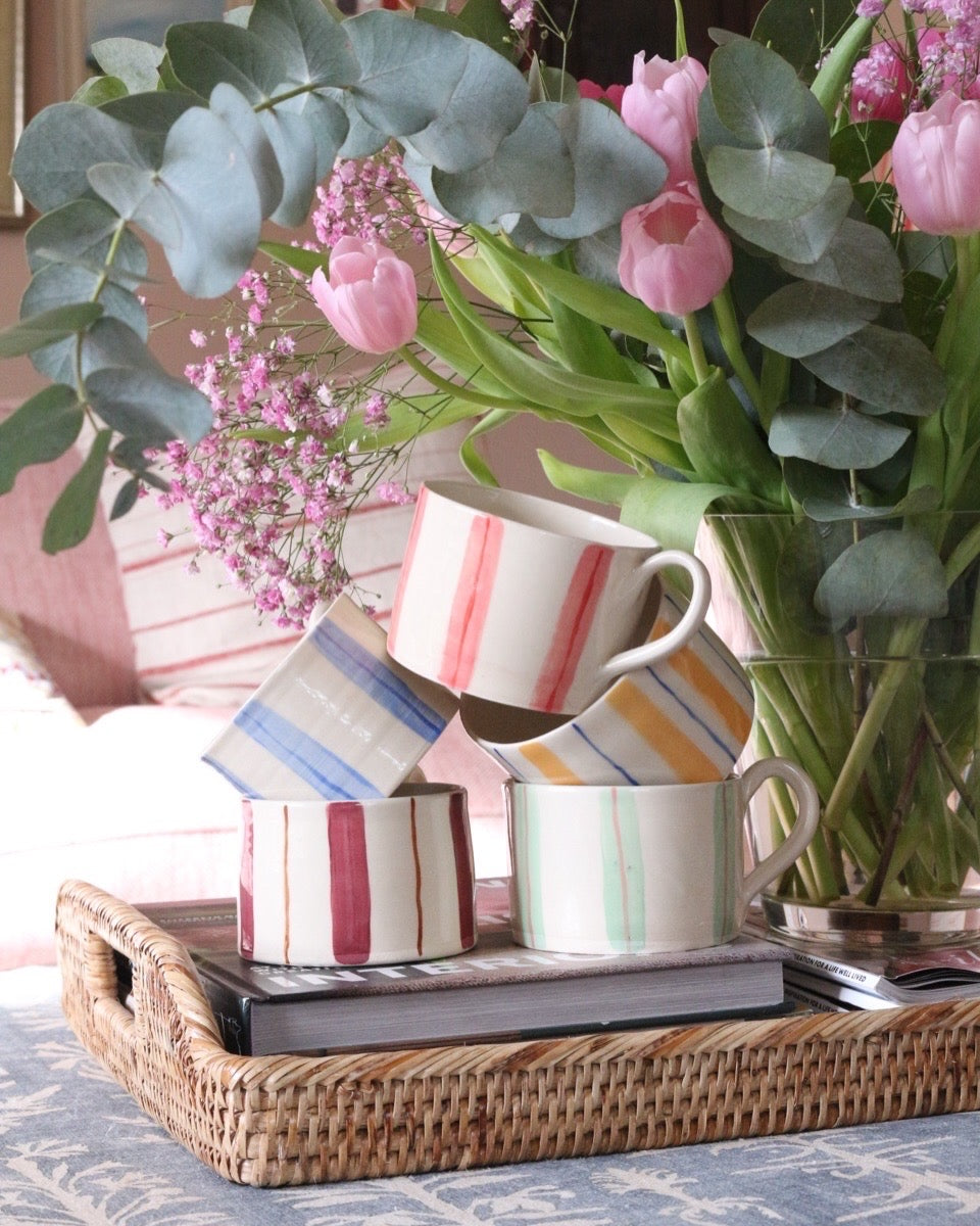 Stripey Porcelain mugs for your morning coffee – Jessie Morrison Ceramics